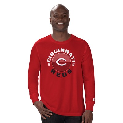 Men's Starter Red Cincinnati Reds Halftime Long Sleeve T-Shirt | eBay