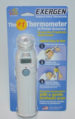 NEW EXERGEN THERMOMETER FOREHEAD SCAN GENTLE TEMPERATURE TEMPORAL ...