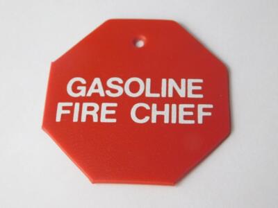 FIRE CHIEF OIL GAS STATION PUMP VINTAGE TAG SIGN COLLRCTOR ADVERTISING ...