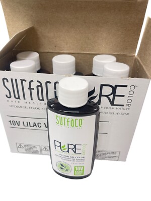6 Pack (2 fl oz each) Surface PURE Hy-Dem Gel Hair Color 10V LILAC ...