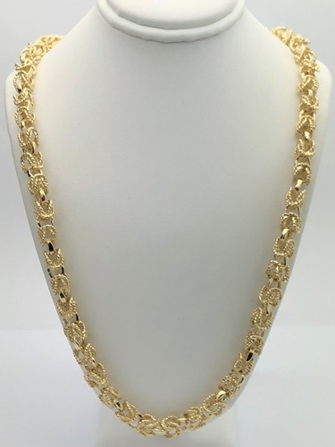 10k Yellow Gold Solid Turkish Link Chain Necklace 24" 7mm 74 grams | eBay