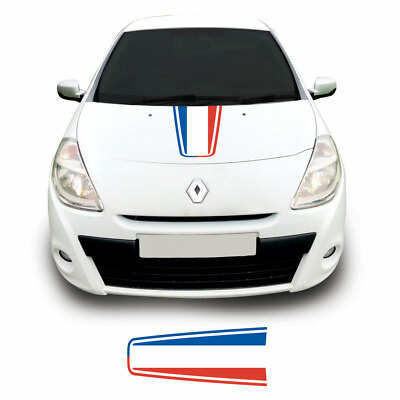 French Flag Bonnet Stripe For Renault Clio Mk3 Race Graphic Vinyl Decal ...