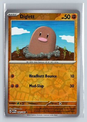Diglett Pokemon Scarlet & Violet 151 English 050/165 Reverse Holo | eBay