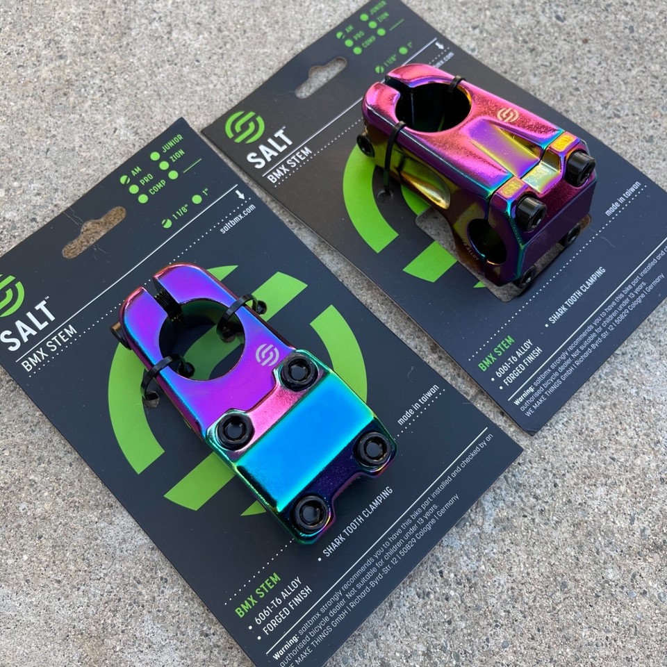 SALT AM STEM TOP LOAD OR FRONT LOAD OIL SLICK 1 1/8 BMX BIKE STEMS CULT ...