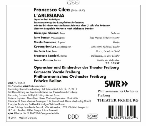 Cilea LArlesiana [Alphonse Daudet, Giuseppe Filianoti, Iano Tamar] [CPO ...