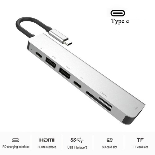 7-in-1 Type-C to PD /TF Multi-Port Docking Hub Converter Adapter Small ...