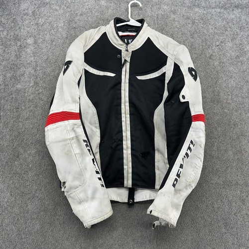 Revit GT-R Jacket Mens Large White Black Air Mesh Padded Motorcycle ...