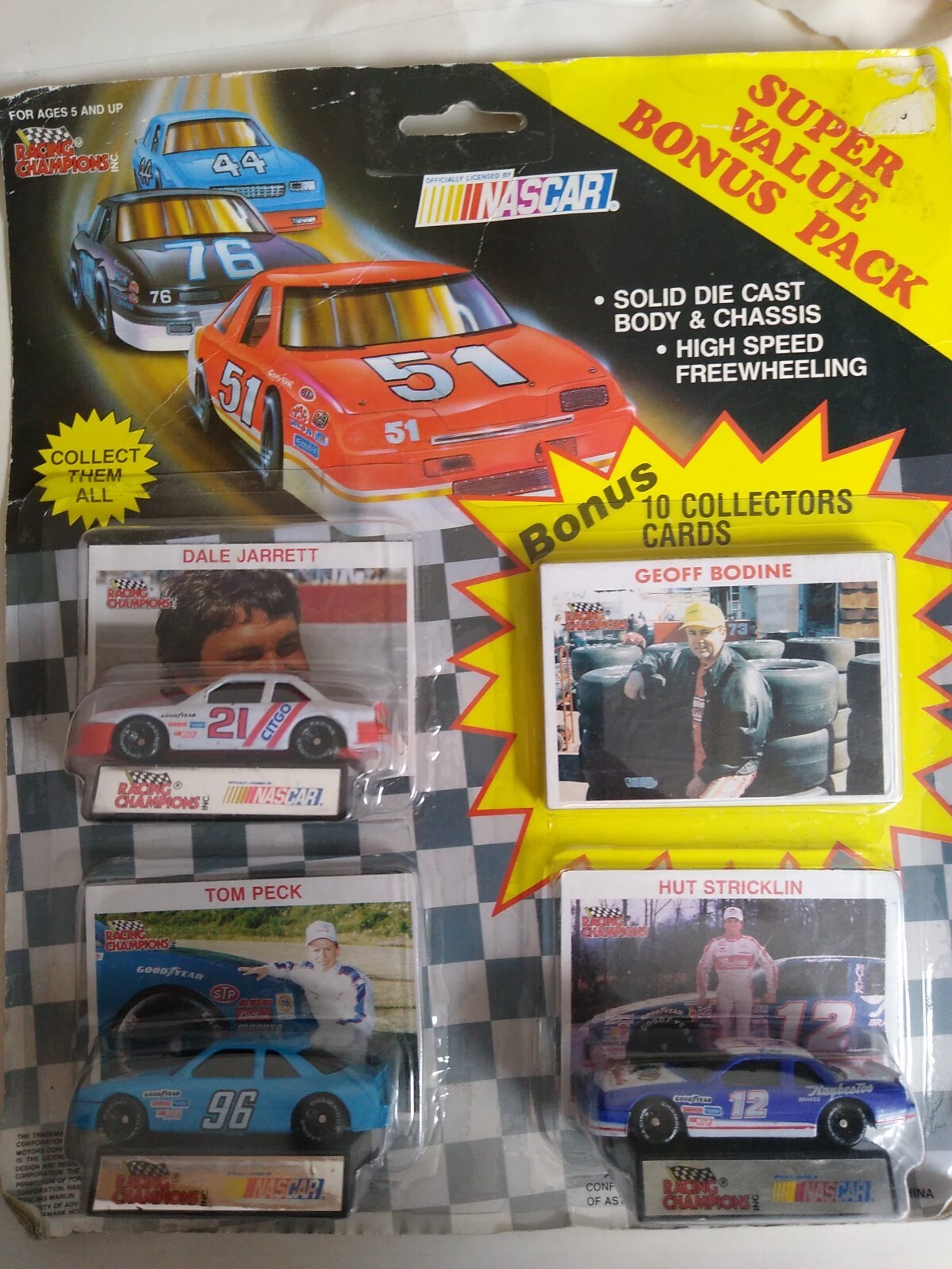 Racing Champions NASCAR 1/64 1992 Pack Dale Jarrett Tom Peck Hut ...