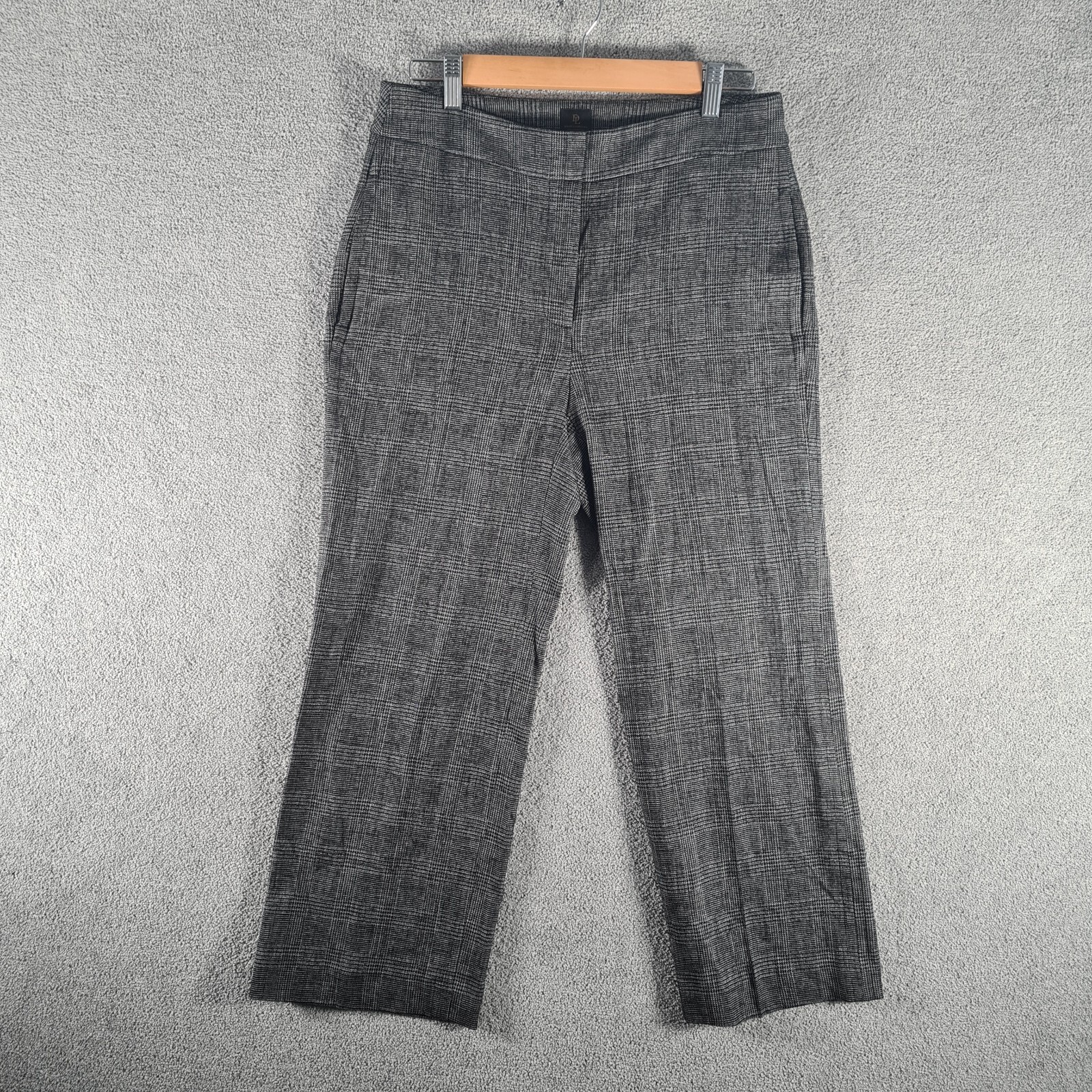 DAVID LAWRENCE Pants Womens 10 Black White Cropped Ch… - Gem