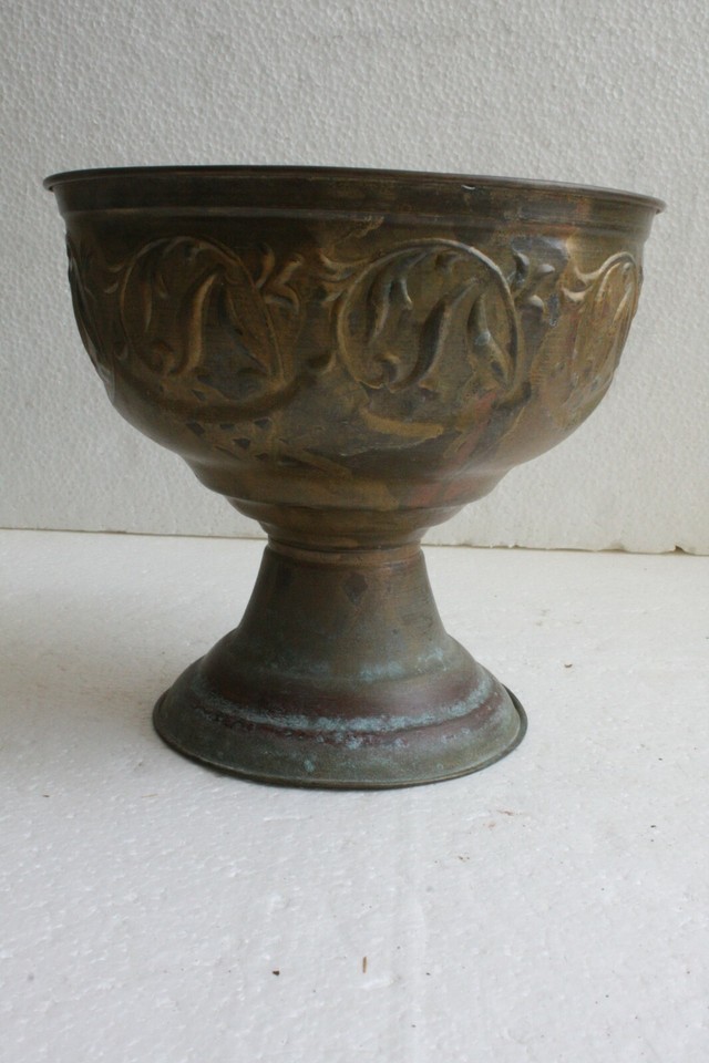 Old Vintage Antique Copper Brass Bronze Pewter Metal Kettle Pot Bowl ...