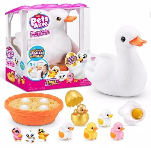 Pets Alive Mama Duck Surprise By ZURU, 4 Surprise Eggs, Baby Ducklings ...