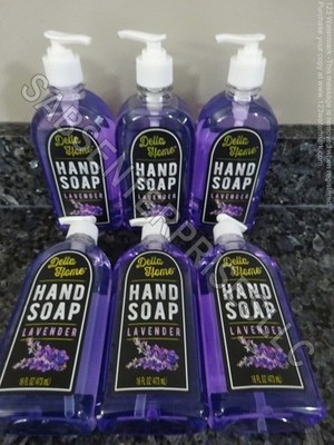 6 Delta Home LAVENDER Scent Liquid Hand Soap Soaps Pump Bottle 16 FL oz ...