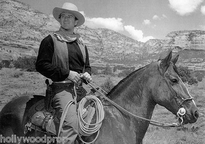 JOHN WAYNE & BANNER HORSEBACK WESTERN MOVIE COWBOY PHOTO POSTER PRINT ...