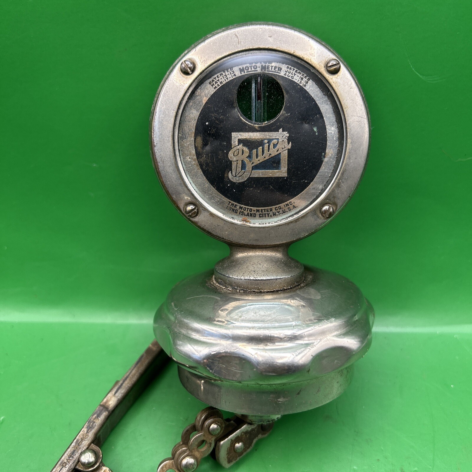 BUICK MASTER Motometer Temp Heat Gauge Radiator Cap Hood Ornament ...