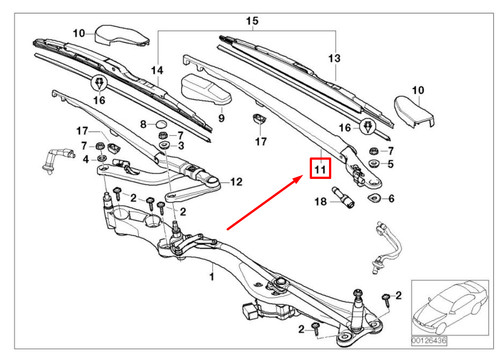 NEW BMW 7 E65, E66, E67 FRONT LEFT WIPER ARM 7208691 61617208691 ...