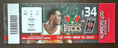 Milwaukee Bucks 3/19/2013 NBA ticket stub vs Portland Trail Blazers | eBay