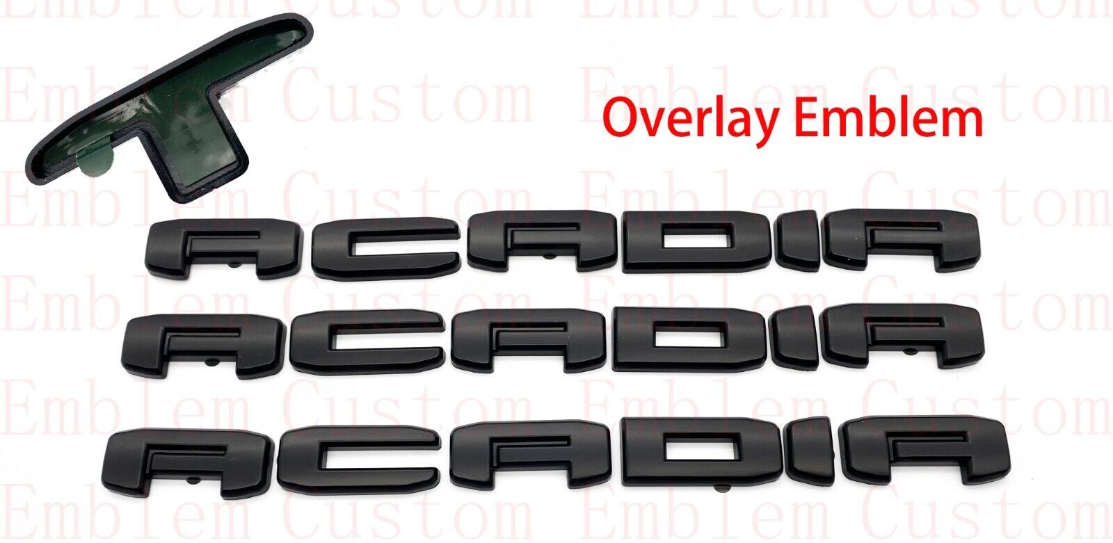 3PCS Matte BLACK EMBLEM For 2020-2023 GMC ACADIA BLACK DOOR TAILGATE ...