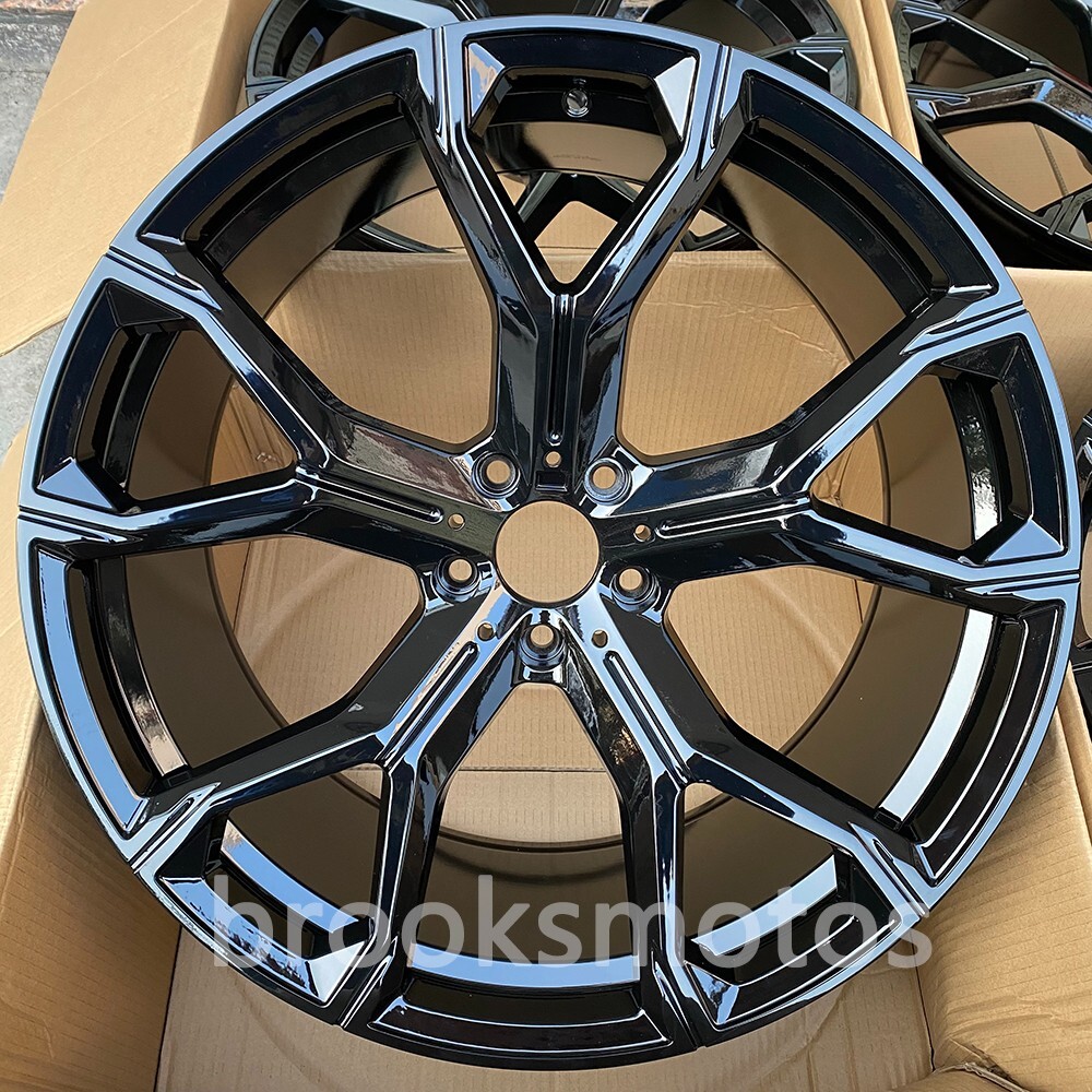 21" GLOSS BLACK WHEELS RIMS FIT 2019+ BMW X5 2020+ X6 741 21X9.5 21X10 ...