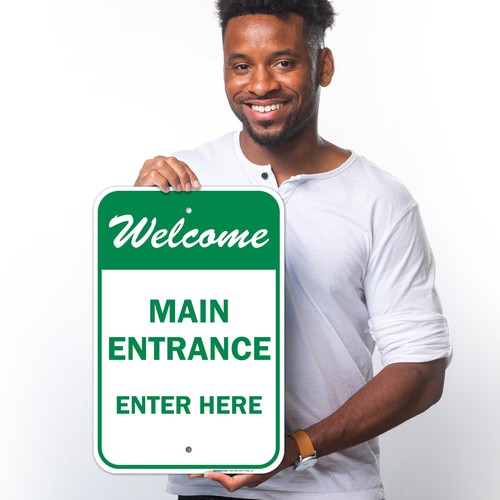 Main Entrance - Enter Here Sign, | eBay