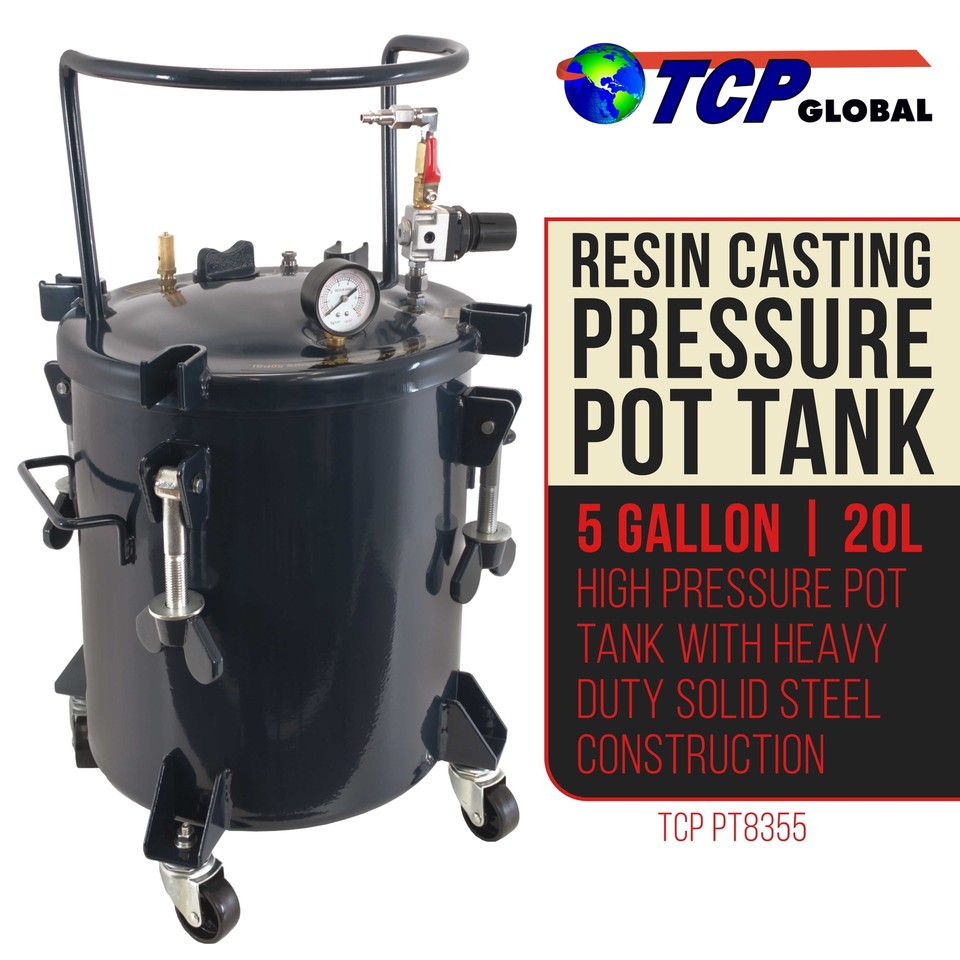 Resin Casting 5 Gallon (20 Liters) Pressure Pot Tank - Air Tight Clamp ...