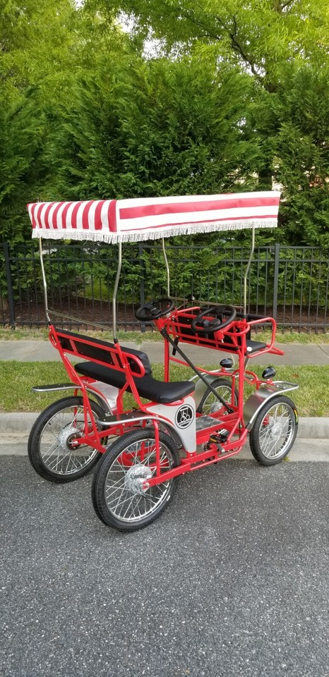 Surrey Bike Single Bench, Red, Beach Surrey Bikes, Quadracycle, 4 wheel ...