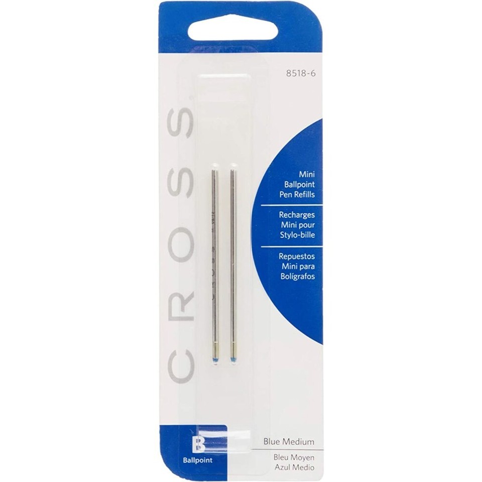 Cross Mini Ballpoint Fits Tech 3 Leather Pen Refills, Medium Blue, 2 ...