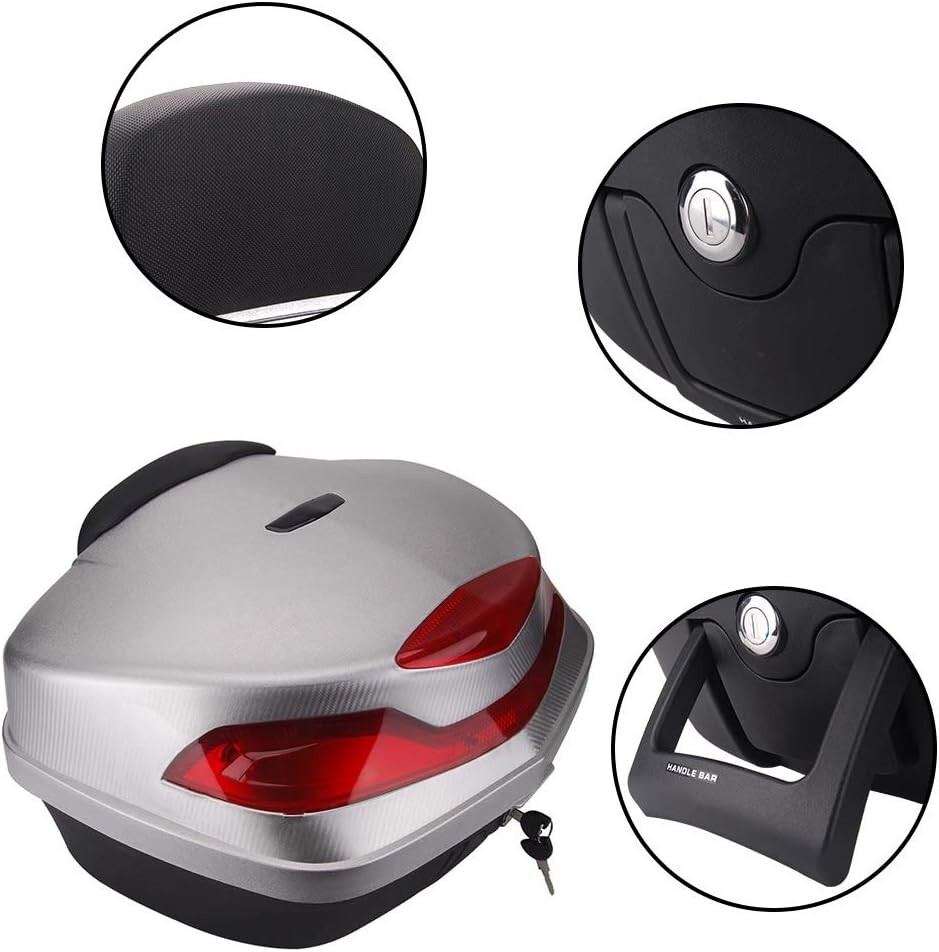 48L Motorcycle Tour Tail Box Trunk Luggage Top Lock Storage Carrier ...