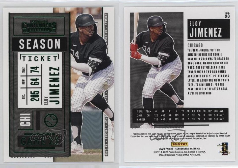 2020 Panini Contenders Green Eloy Jimenez #98 8rw | eBay