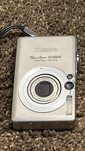 CANON PowerShot SD600 DIGITAL ELPH No Charger Vintage Includes SD Card ...