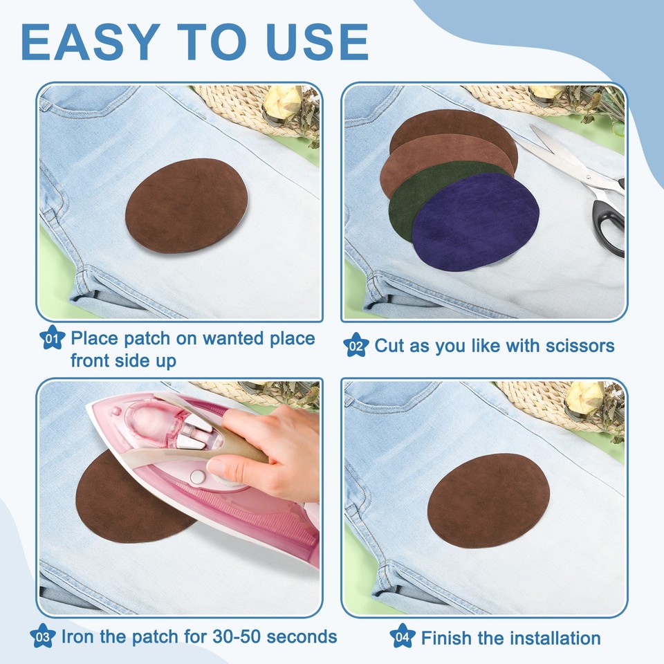 3Pcs Iron-on Patches Elbow Knee Velvet Patches Repair Patch, 6x4 Inch ...