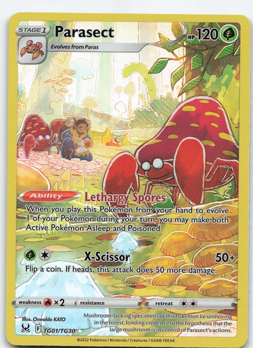 Parasect TG01/TG30 Ultra Rare Holo SWSH11 Lost Origin Trainer Gallery ...
