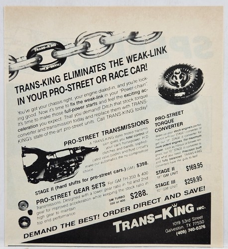 1987 Trans King Transmissions Vintage Print Ad Man Cave Poster Art Deco 80's | eBay
