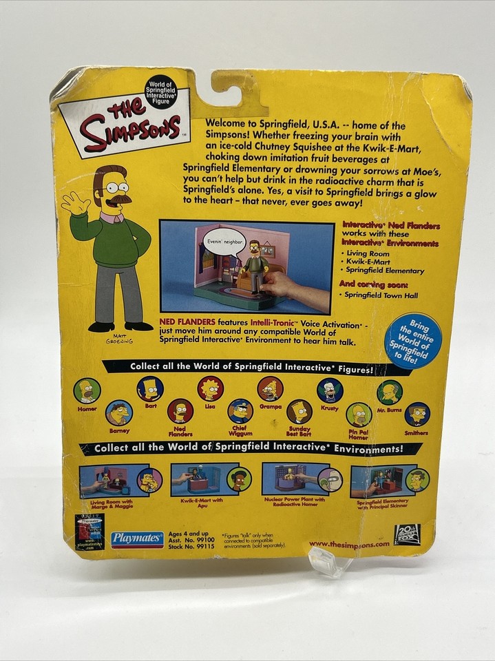 The Simpsons Ned Flanders WOS Toy Figure Interactive Playmates Action ...