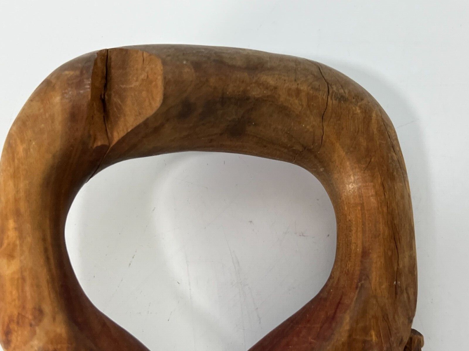 African Wooden Walking Stick Hand Carved With Elephant - Gem