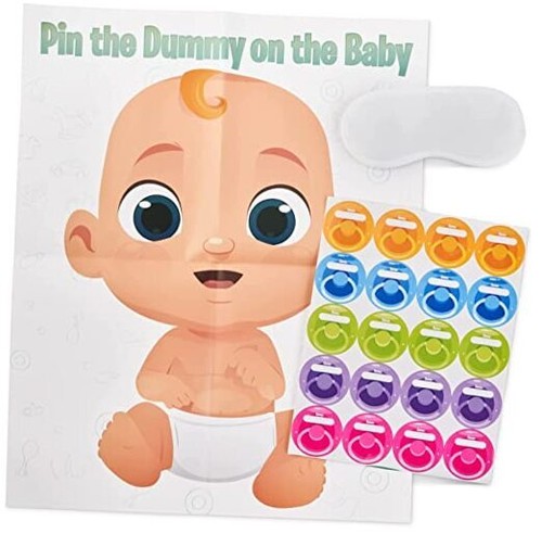 Funny Baby Shower Game - Pin The Pacifier - Includes 24 Stickers, Large ...