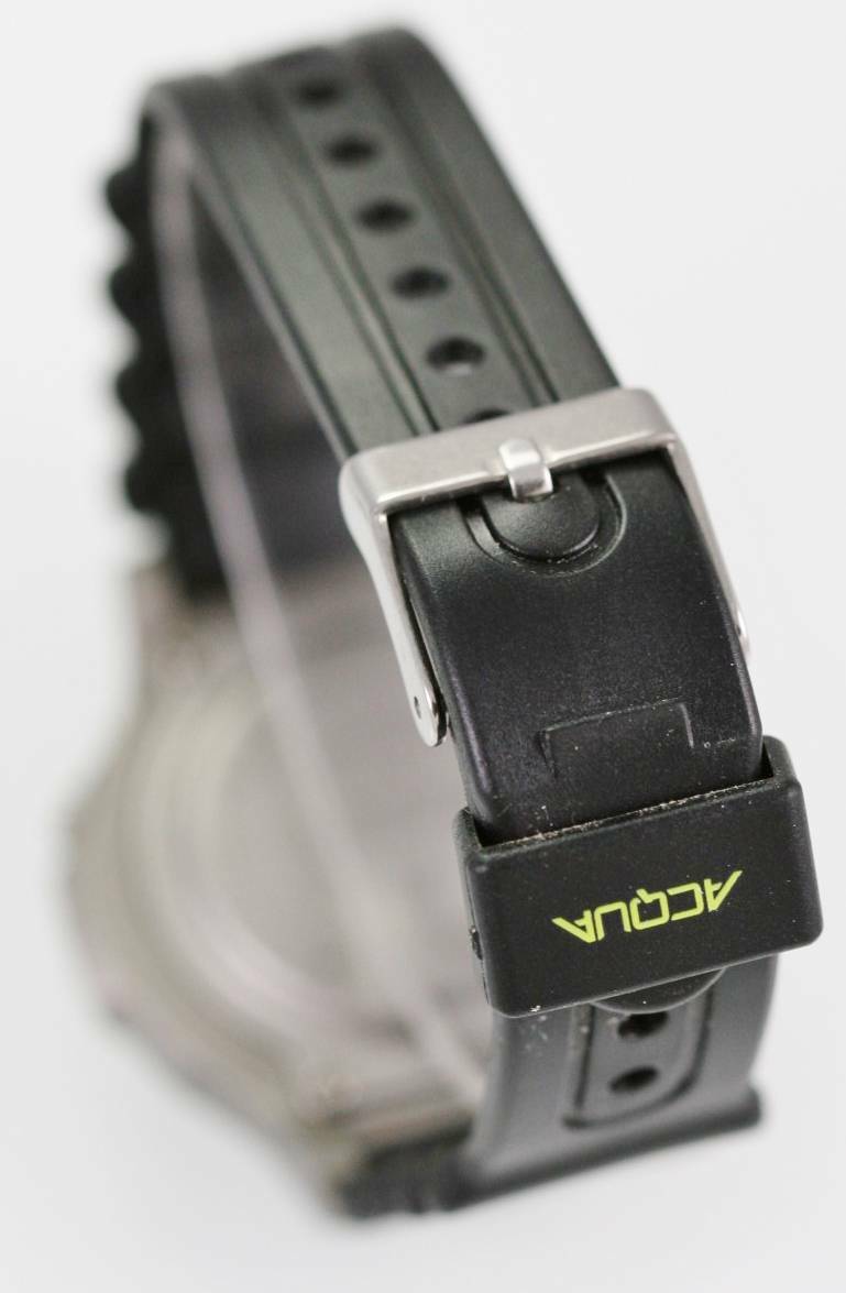 Acqua Watch Womens Plastic Black Rubber 30m Date 24hr Chrono Light ...