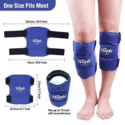Hilph 2 x Shin Splint Ice Pack for Calf Injuries, Reusable Gel Calves ...