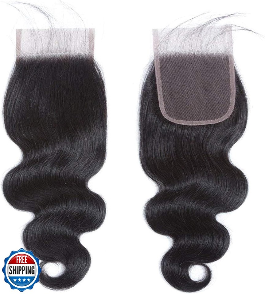 4x4 Lace Closure Human Hair Body Wave HD Lace Closure 10 Inch Free Part ...