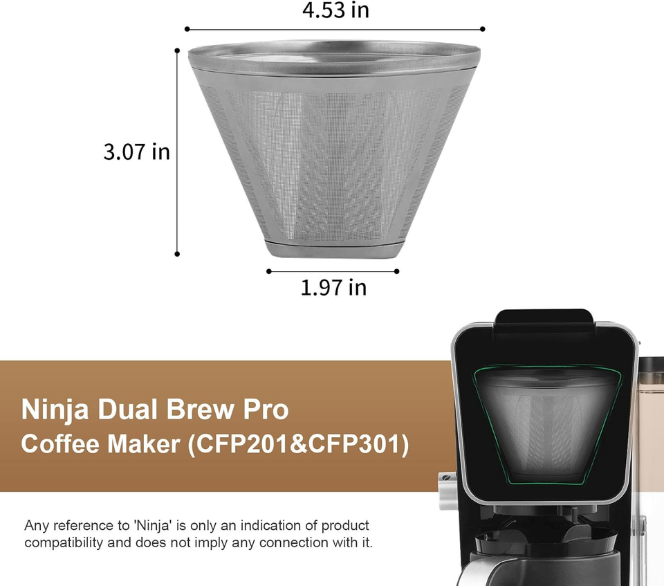 Reusable Coffee Filter Coffee Maker Filters, 304 Stainless Steel ...