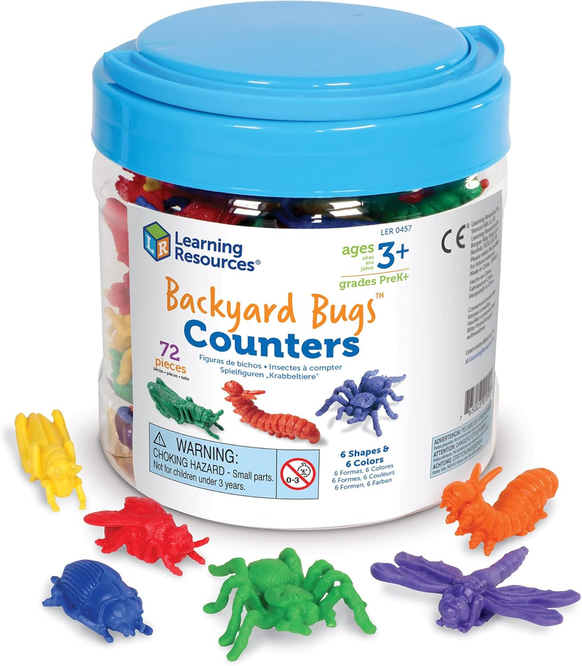 Backyard Bugs Counters - 72 Pieces, Ages 3+ Counting and Sorting Toys for Toddle | eBay