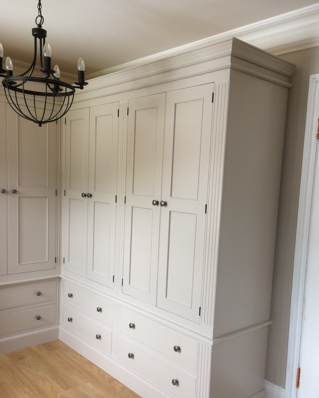 Wardrobe - Painted corner robe with fluting detail - 8 door 8 drawer ...