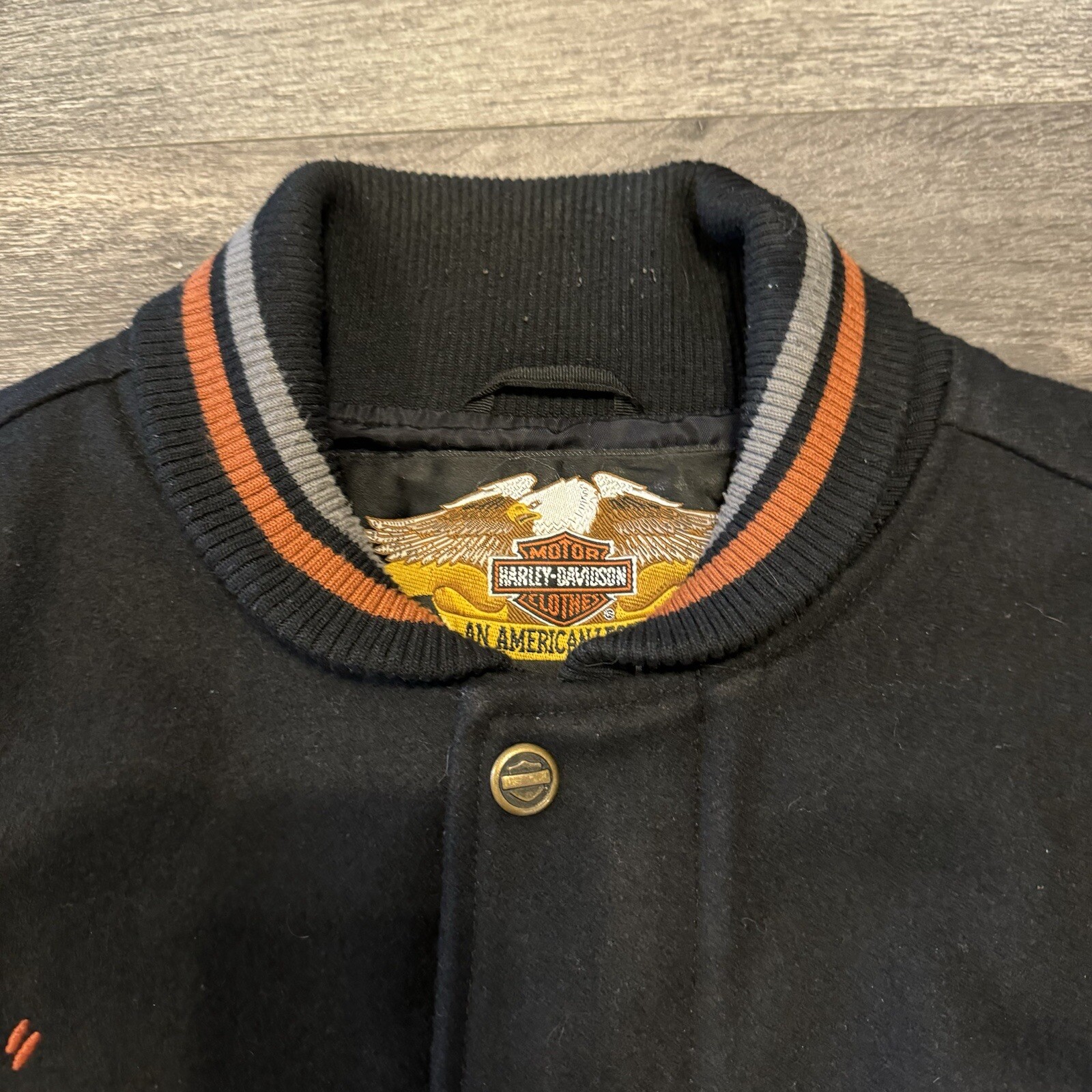 Harley Davidson Motorcycle Varsity Jacket Mens Large … - Gem