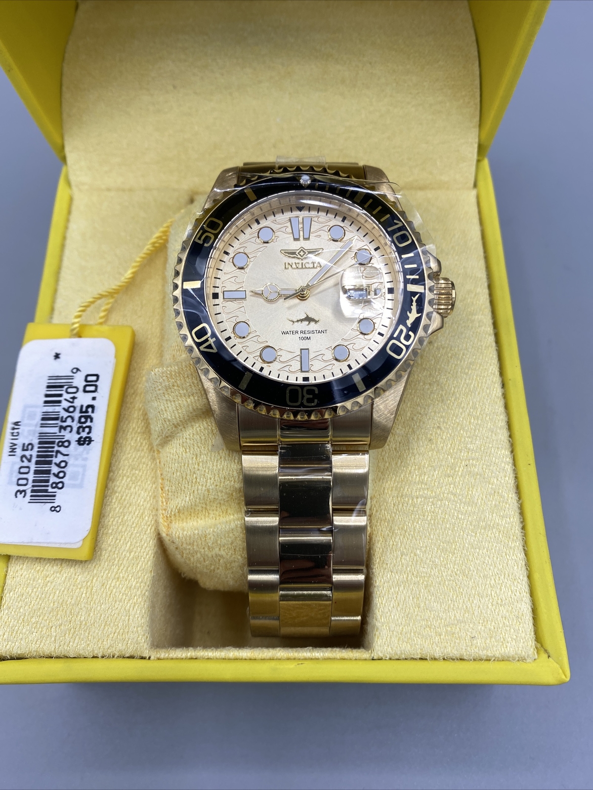 Invicta Pro Diver 30025 Gold Tone Stainless Steel Quartz 100m WR Mens ...