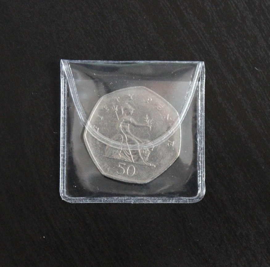 Clear Plastic Coin Holders Wallets 40mm x 40mm Pockets x200 for 50p, £1 ...