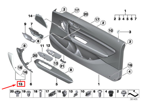 BMW 2 CABRIO F23 RIGHT DOOR PULL TRIM 7400478 51417400478 NO DUTY TO 🇺🇸 ...