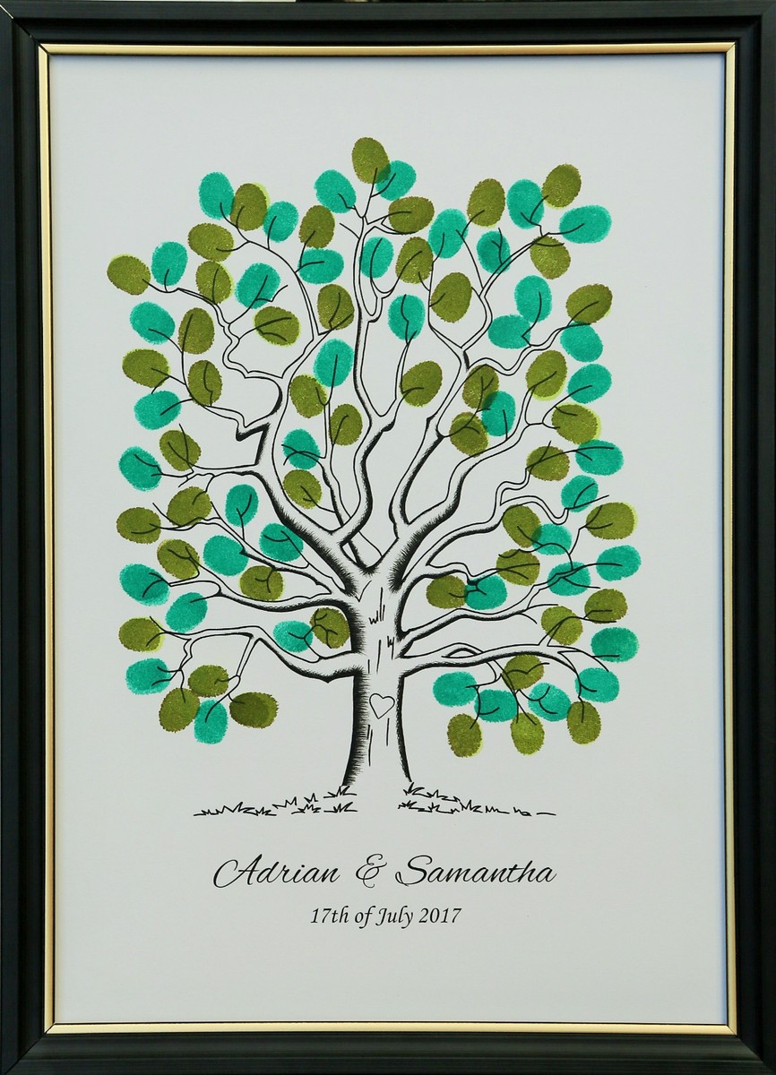 Wedding Guestbook Fingerprint Tree Personalised Alternative Wedding