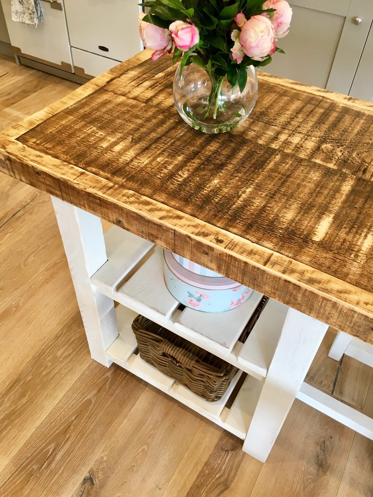 RUSTIC FARMHOUSE KITCHEN ISLAND / TABLE AND 2 X STOOLS MADE TO ORDER ...