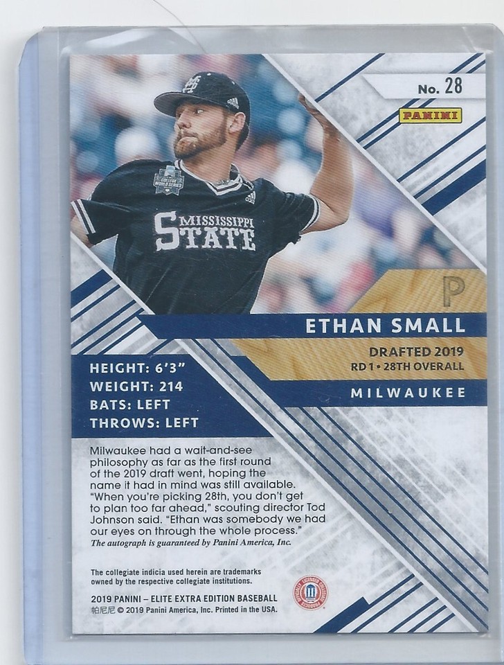 2019 Panini Elite Extra Edition Aspirations Blue /50 Ethan Small #28 ...