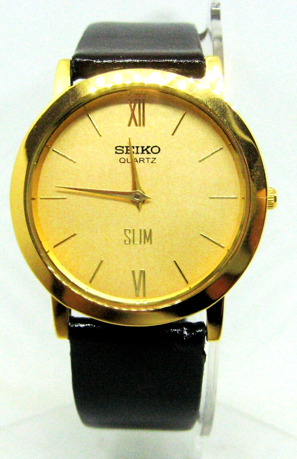 Seiko Quartz Slim Round Mens Wrist Watch Simple Dial … - Gem