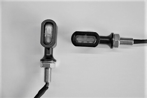 LED Micro Mini Motorbike Indicators Matte Black Metal For Bobber Street ...